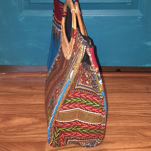 Bags | Turquoise Kente Cloth Print Handbag | Poshmark